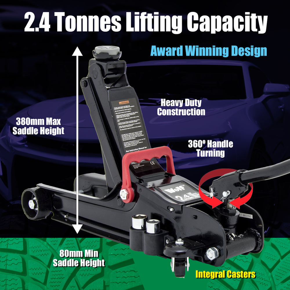 Wolf Black Jack 2.25T Low Profile Trolley Jack | Tools To Go